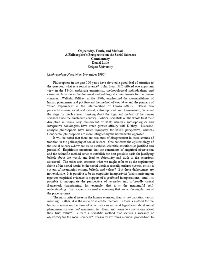 Objectivity Truth and Method A Philosoph | PDF | Science | Empirical ...