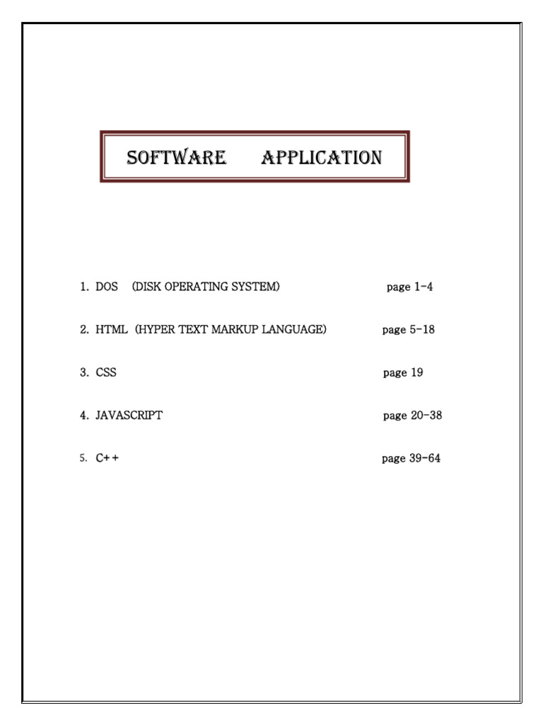 Software APPLICATION | PDF | Html | Directory (Computing)