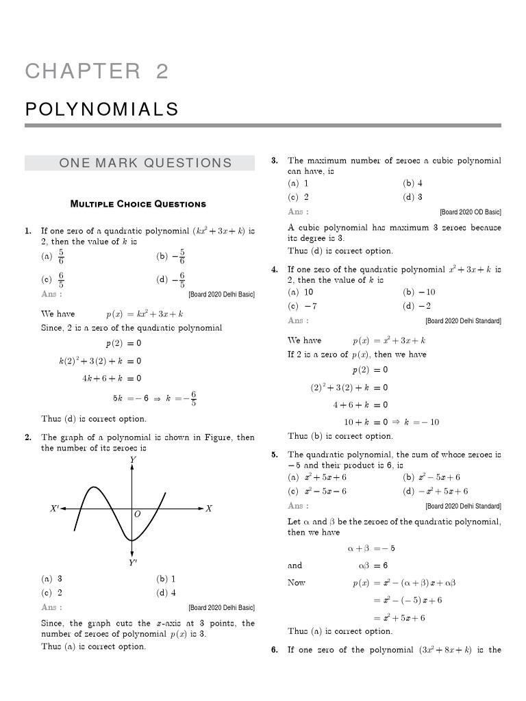 Polynomials | PDF | Polynomial | Zero Of A Function