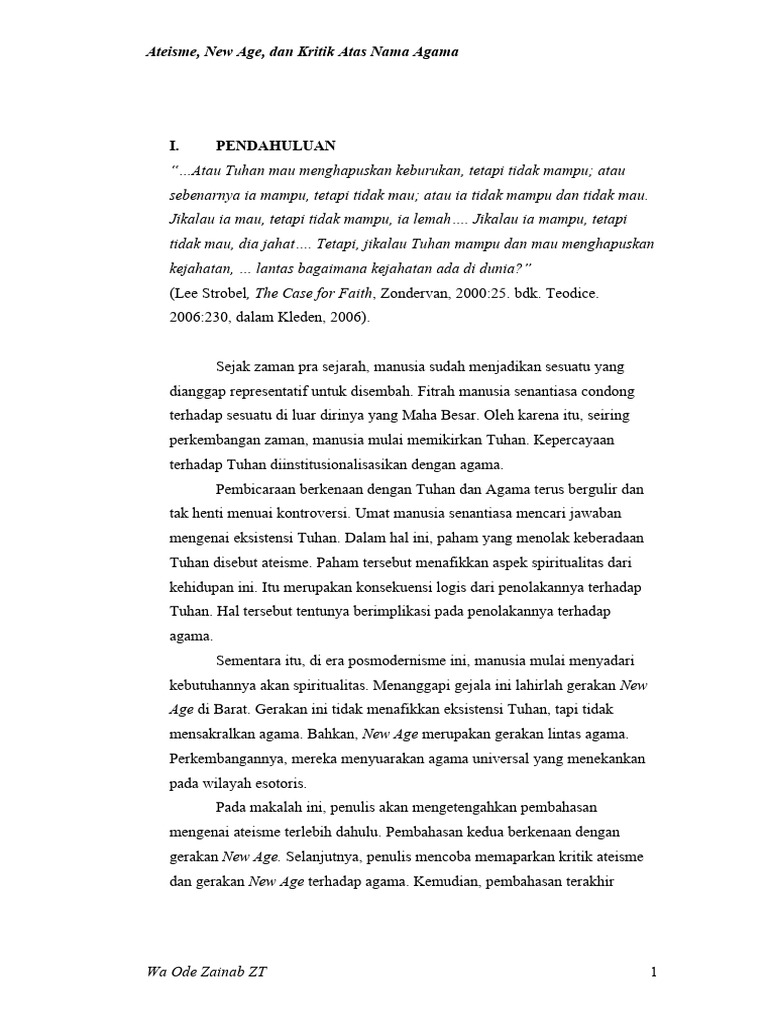 Ateisme New Age Dan Kritik Atas Nama Aga | PDF