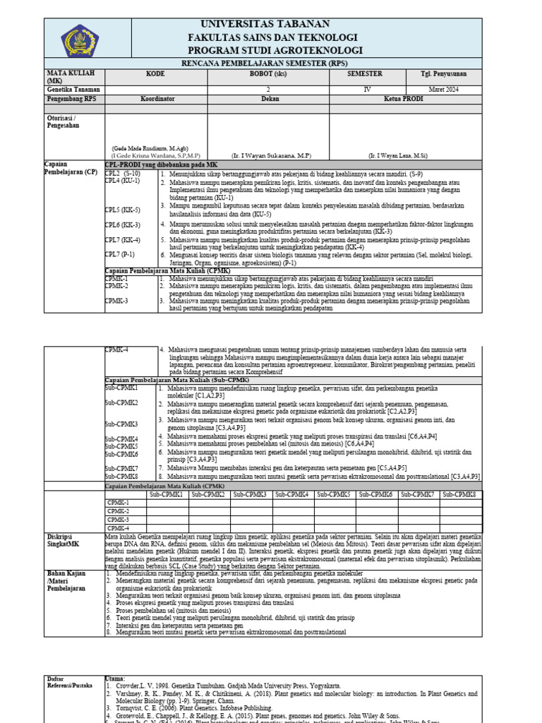 RPS Genetika 2024 | PDF