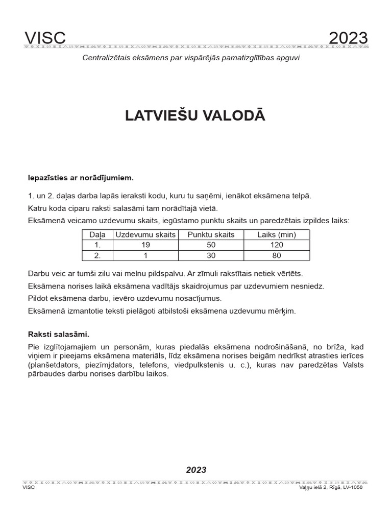 9 Klase Latviesu Valoda | PDF