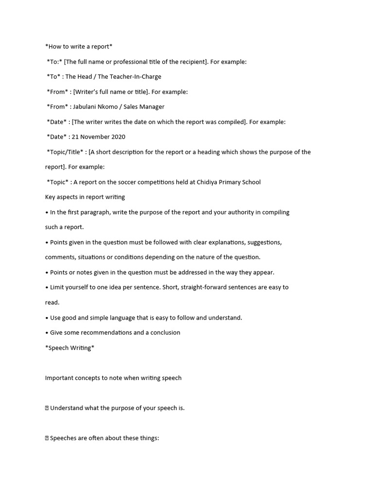 Report and Speech Writing | Download Free PDF | Human Communication | Cognition