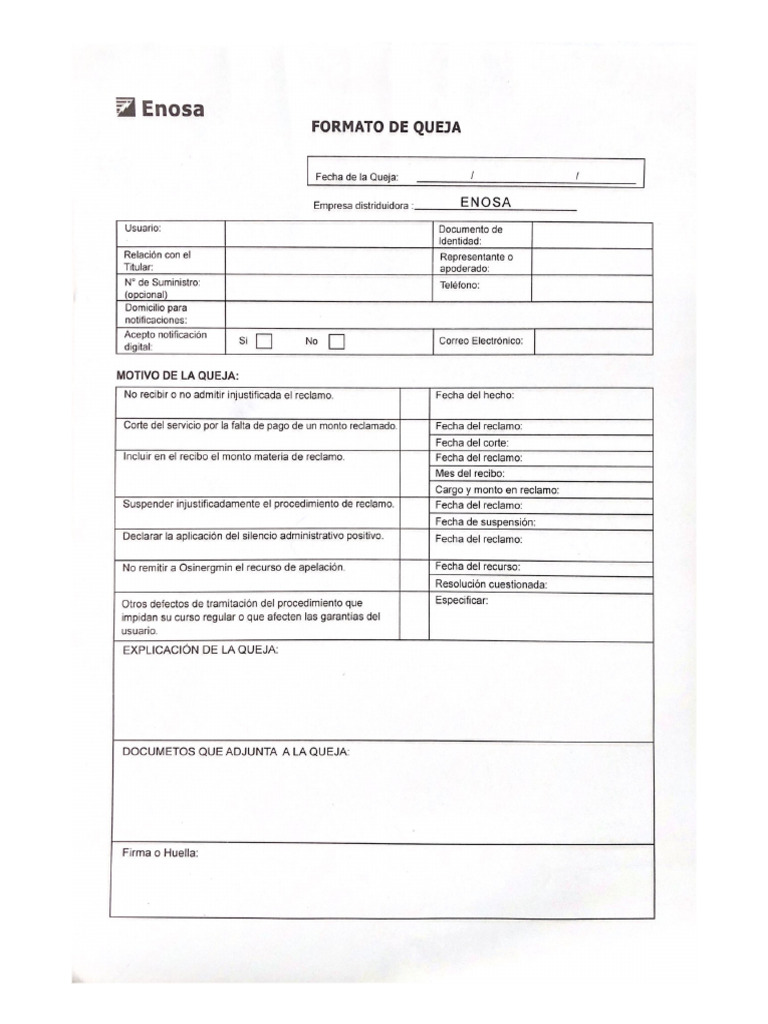 Formato de Queja | PDF