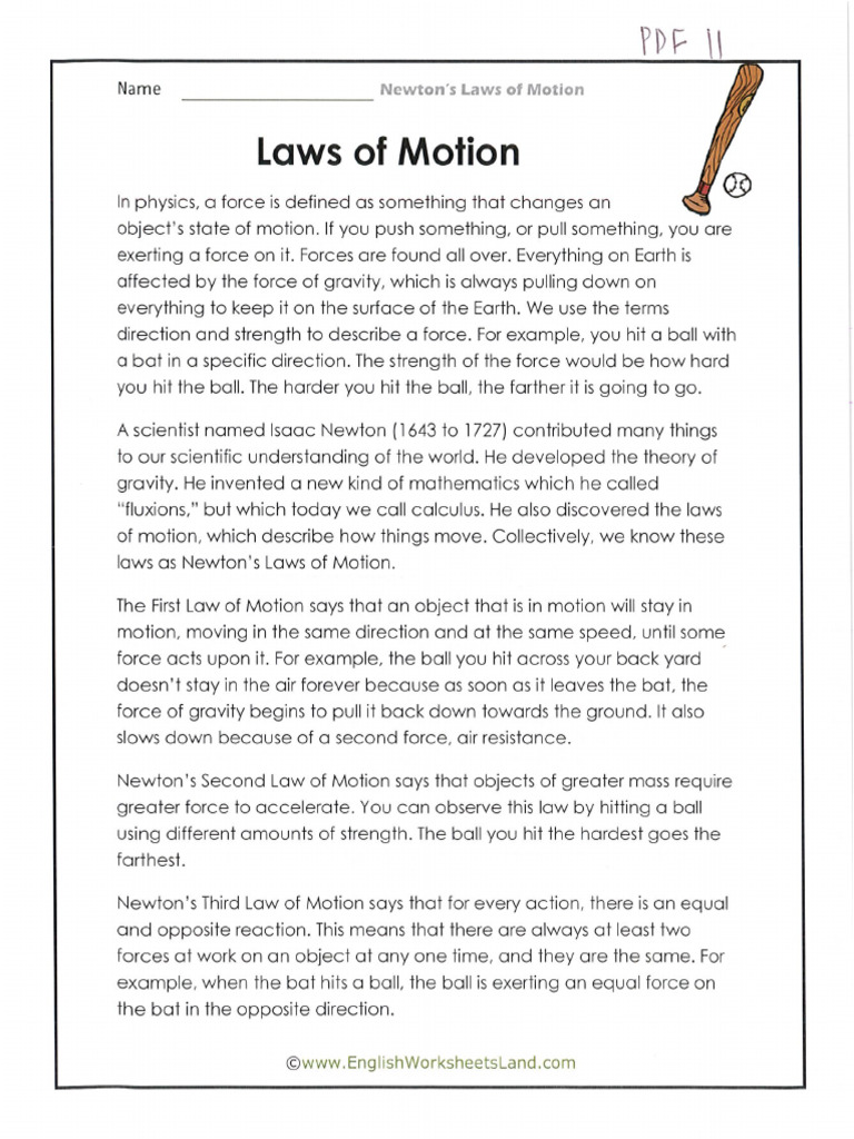Laws-of-Motion-Worksheet | PDF