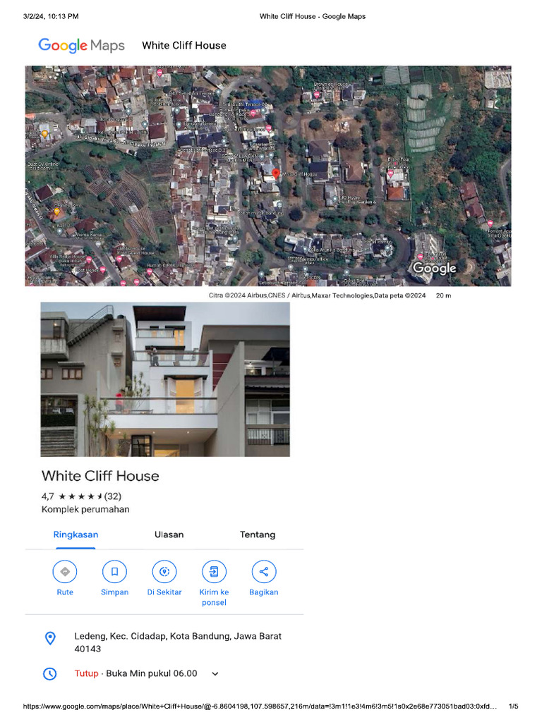 White Cliff House - Google Maps | PDF
