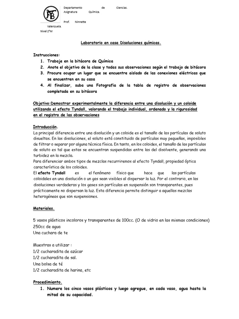 Guia Laboratorio Soluciones 2023 | PDF | Coloide | Mezcla