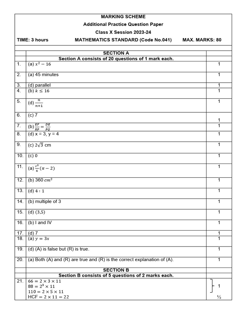 Class 10 Maths Sample Paper 2 | PDF | Area | Rational Number