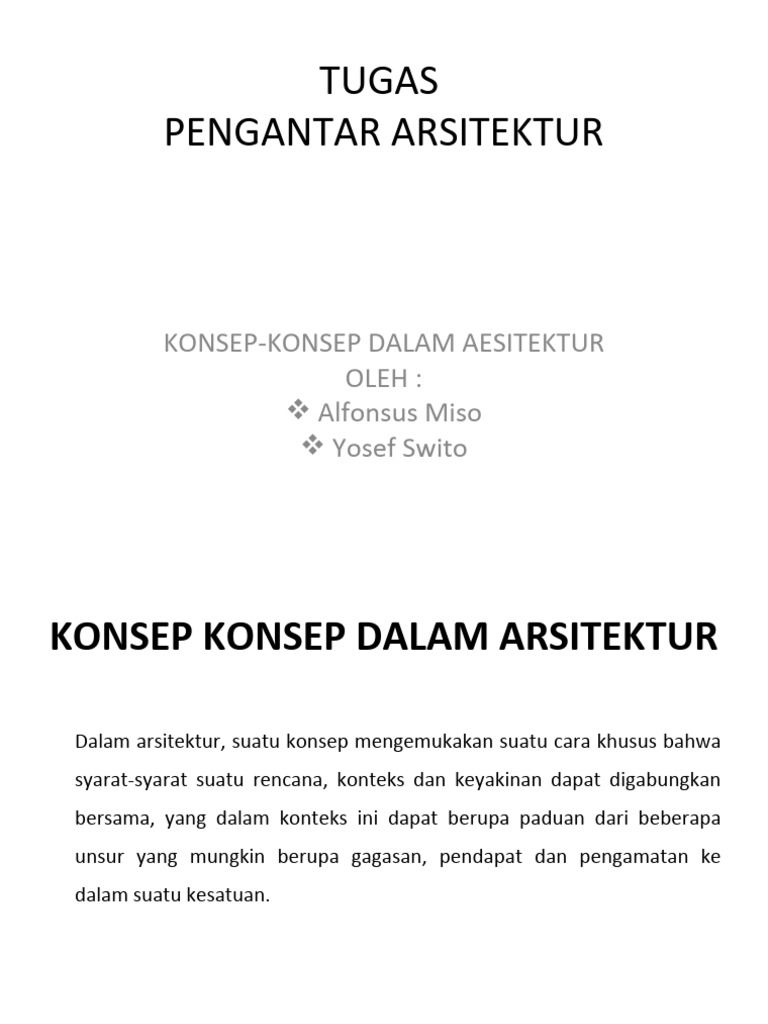 Konsep Dalam Arsitektur | PDF