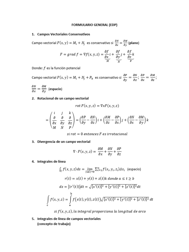 Formulario General Edps-2 | PDF | Integral | Geometría