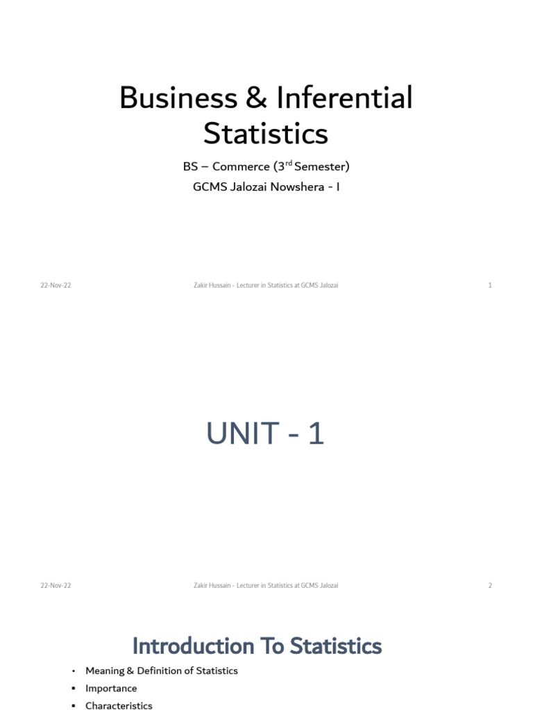 Business & Inferential Statistics Chapter 1 To 4 | PDF | Cost Of Living | Statistics