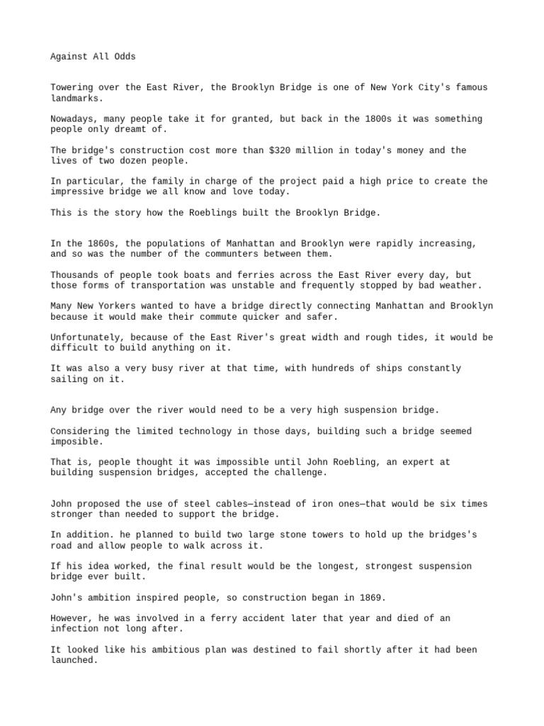 Against All Odds | PDF