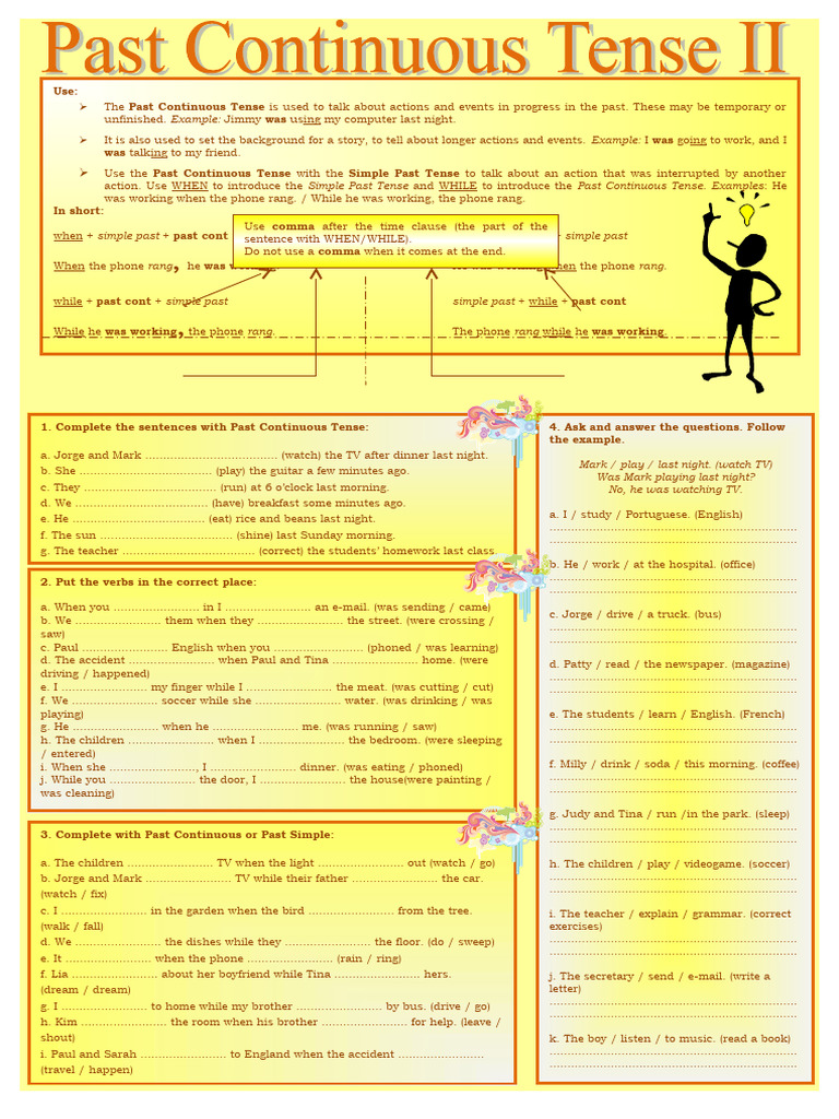 Past Continuous 2 Fun Activities Games - 699 | PDF | Grammatical Tense ...