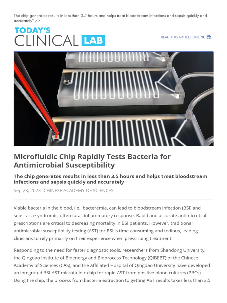 Microfluidic Chip Rapidly Tests Bacteria For Antimicrobial ...