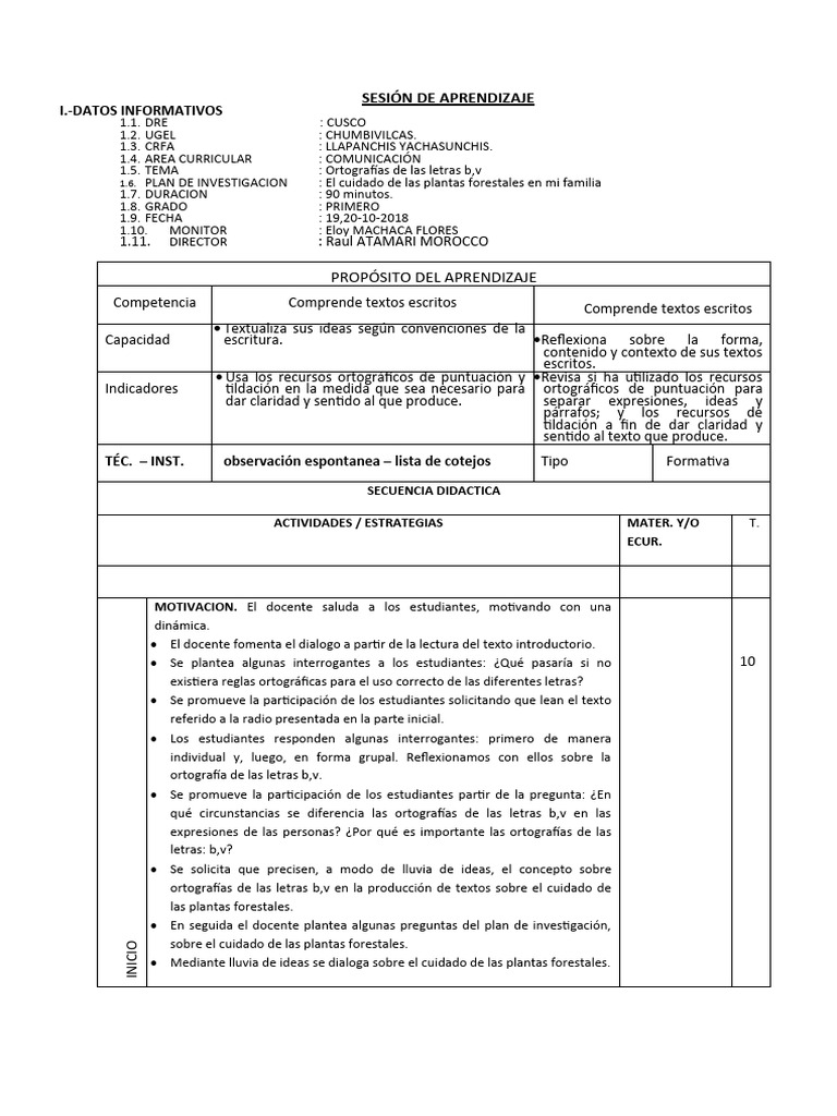 SESIÓN de APRENDIZAJE SOBRE Textos Expositivos Con Estructura de ... SESIÓN de APRENDIZAJE SOBRE Textos Expositivos Con Estructura de ...
