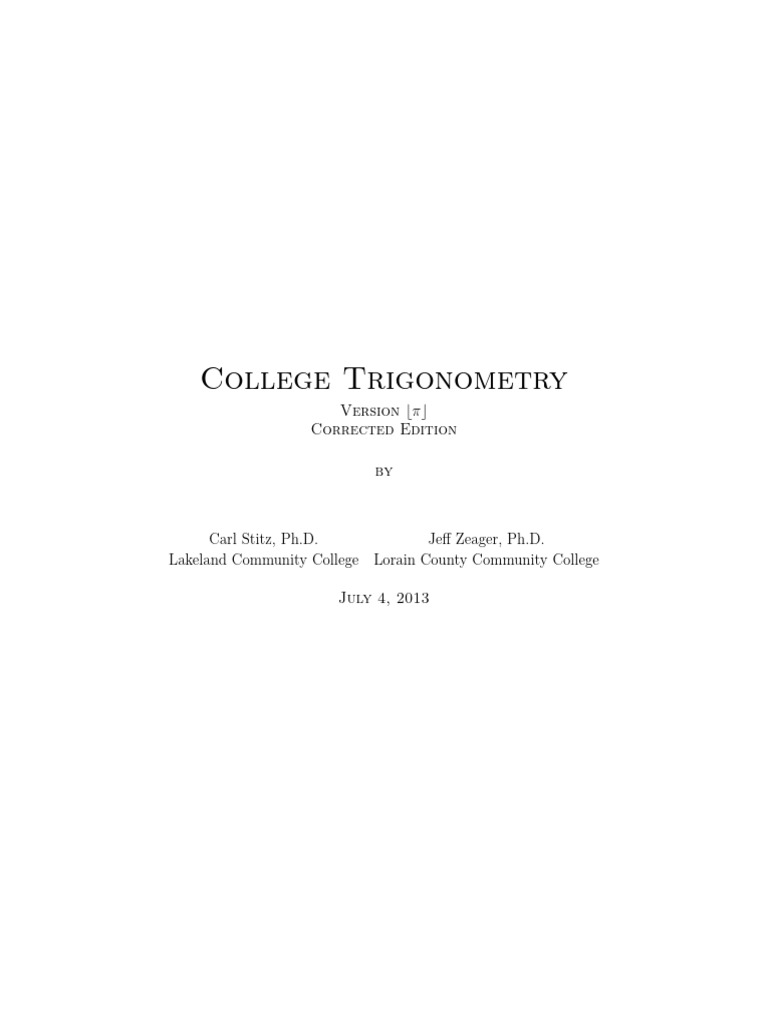 Book Trigonometric Pdf Trigonometric Functions Elementary Geometry