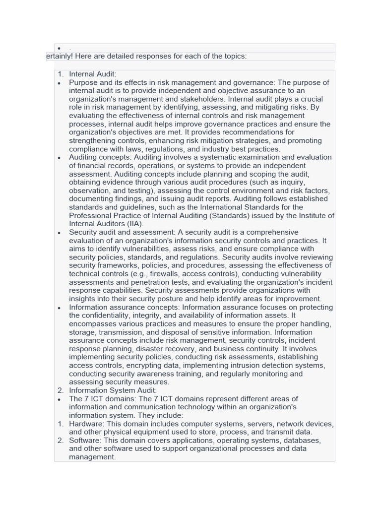 Cat | PDF | Information Security | Audit