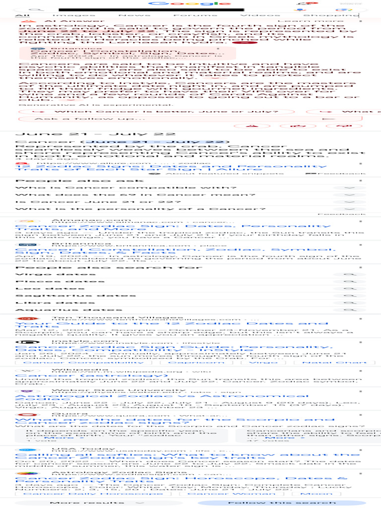 Cancer Date Range - Google Search | PDF | Astrological Sign | Zodiac