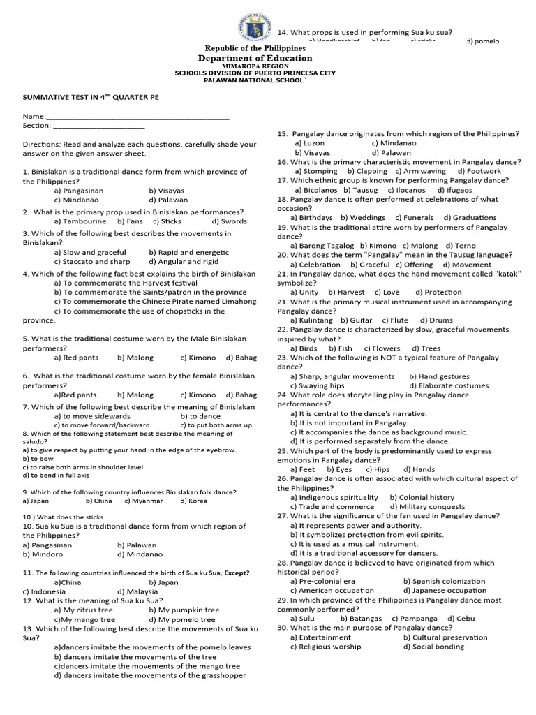 4th_quarter_summative_Test_PE | PDF | Substance Abuse | Recreational ...
