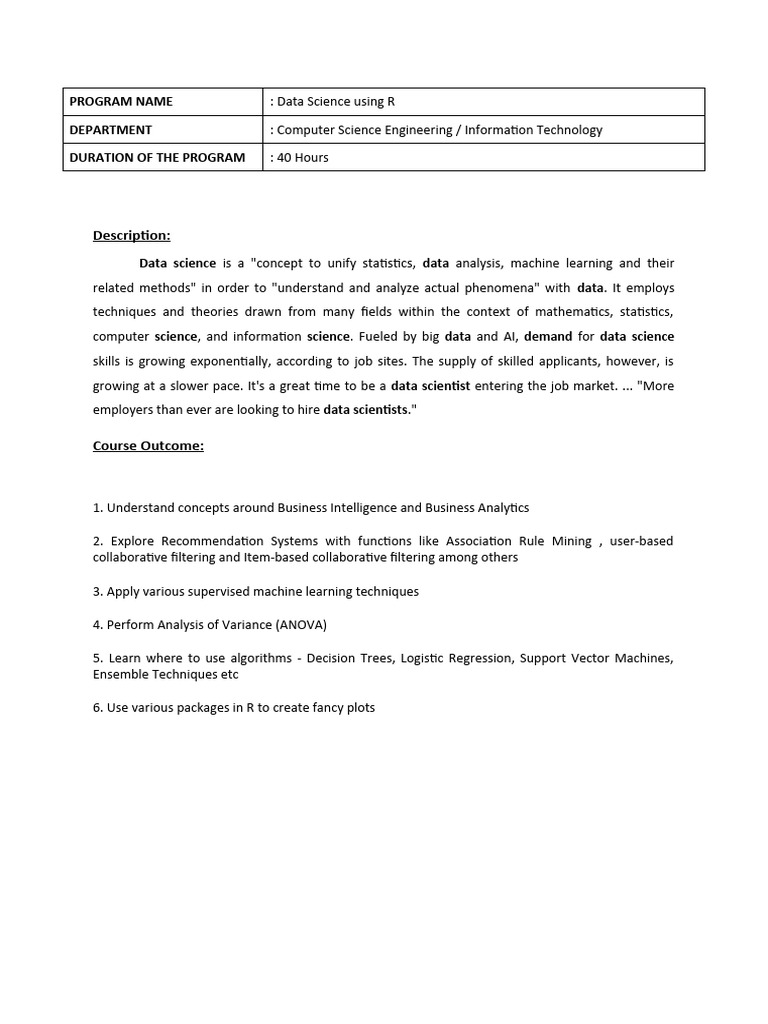 Data Science R SLB | PDF | Statistics | Data Science