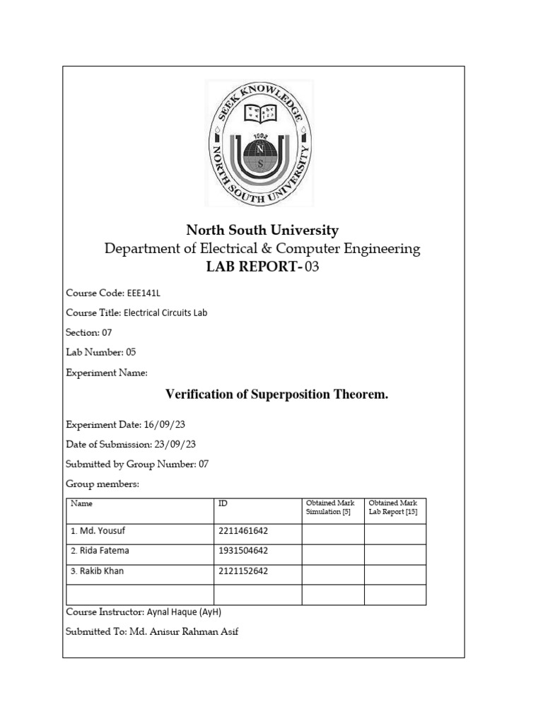 LAB 5 Report | PDF | Electrical Network | Resistor
