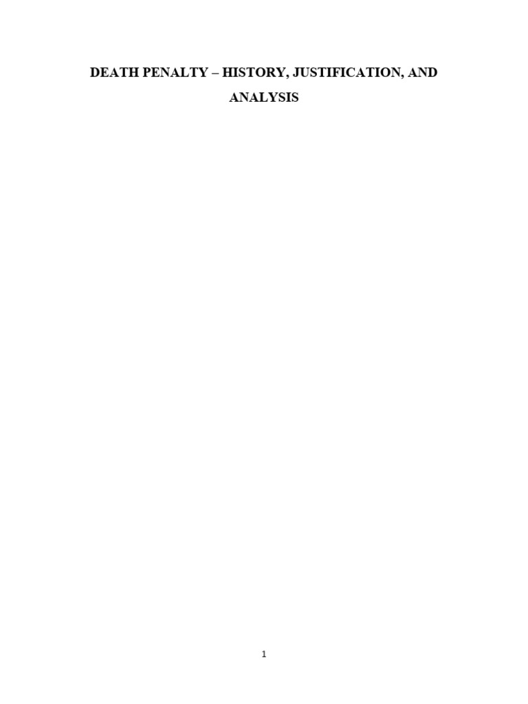 Death Penalty – History, justification, and analysis | PDF | Capital ...
