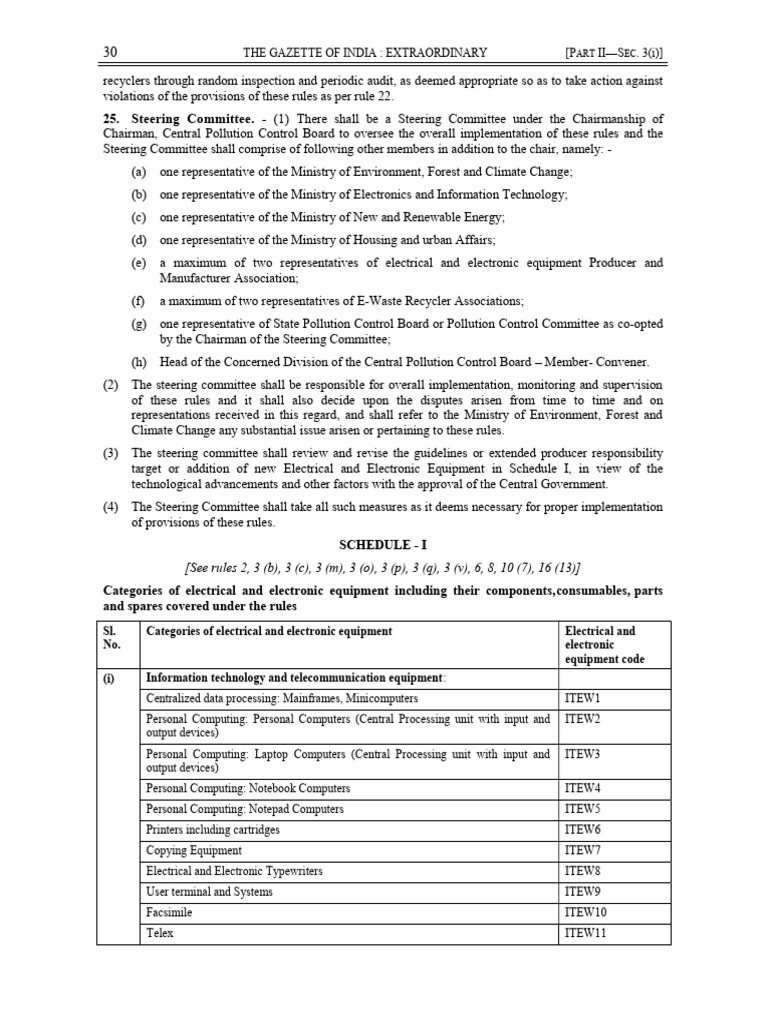 India E-Waste Management Rules | PDF | Home Appliance | Personal Computers