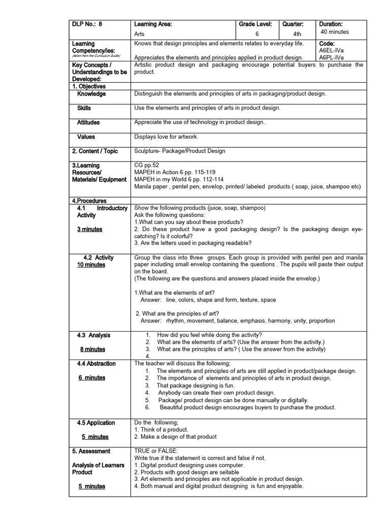 DLP 1 | PDF | Learning | Packaging And Labeling