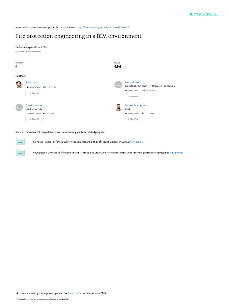 Relatório - Fire Protection Engineering in A BIM Environment | PDF ...