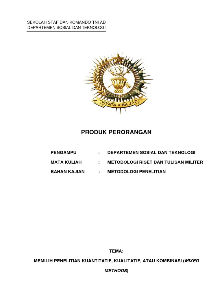 Jawaban Tor - Bk. Metodologi Penelitian | PDF