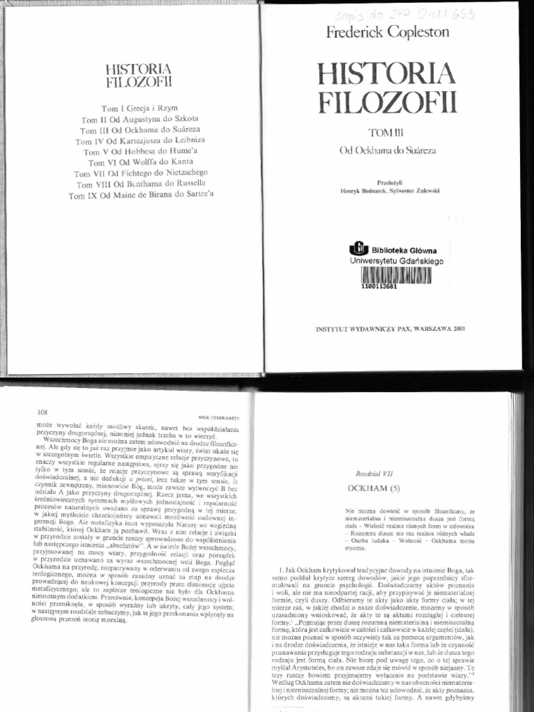 F. Copleston - Historia Filozofii III (Od Ockhama Do Suareza) | PDF