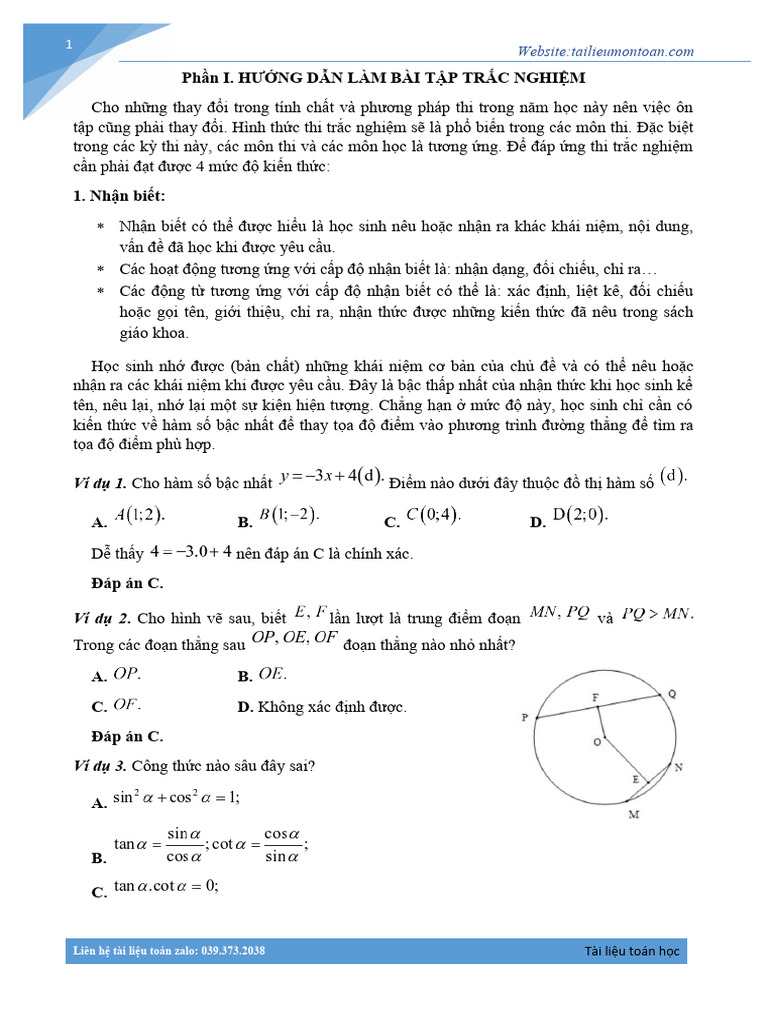 Cac Chu de Trac Nghiem Toan 9 | PDF