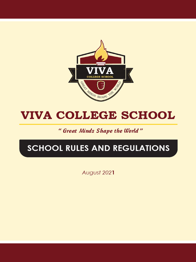 Viva School Rules A5 2021 | PDF | Crimes | Crime & Violence