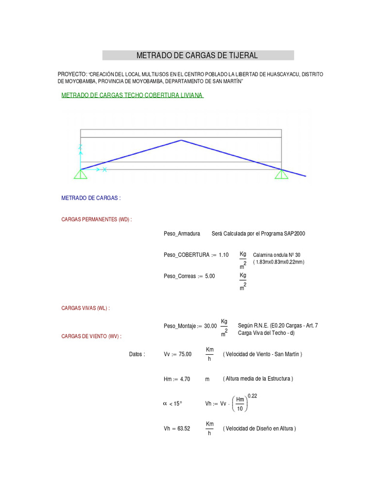 Metrado de Cargas en Tijeral LOCAL MULTI | PDF