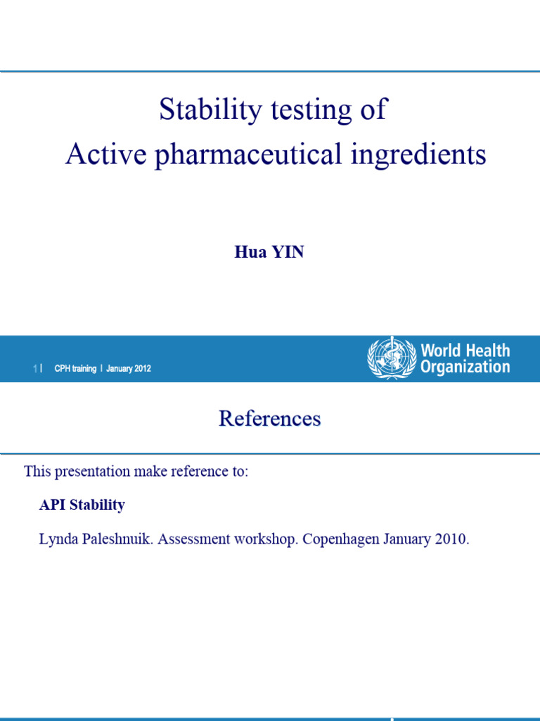 API Stability Testing Overview | PDF | Shelf Life | Assay