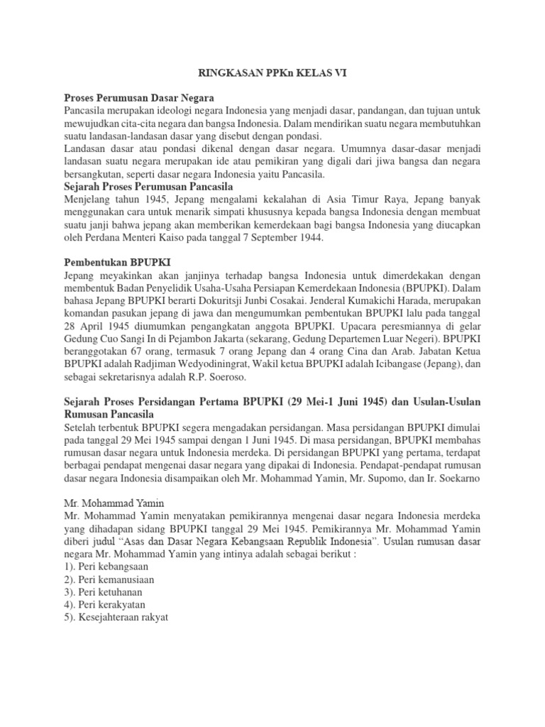 (RANGKAP 5) RINGKASAN KISI2 PPKN KELAS V1 | PDF | Perjalanan