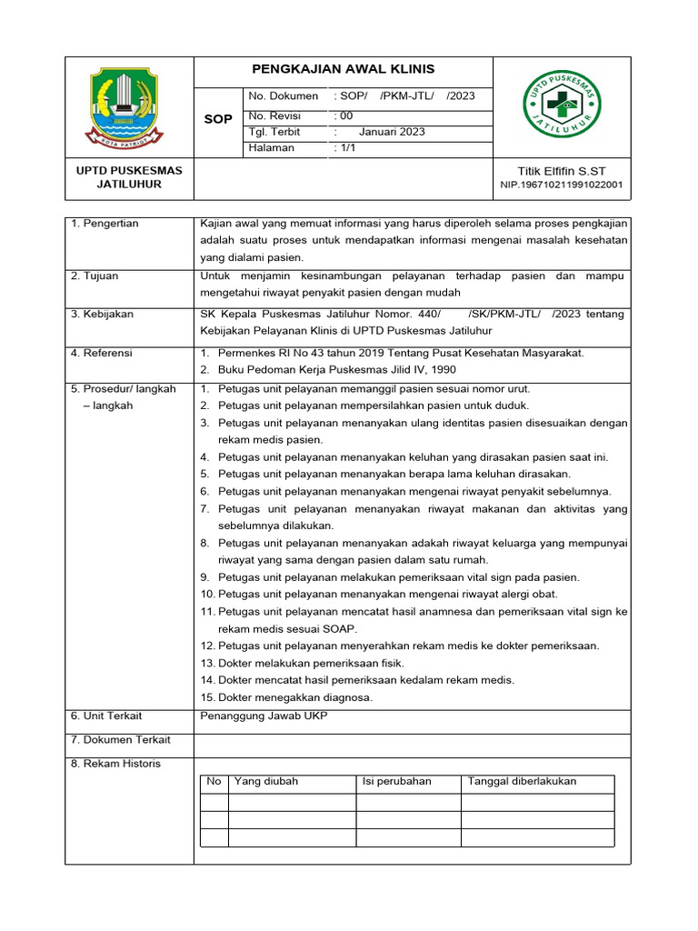 Contoh Format Sop | PDF | Pengembangan Diri | Kesehatan Holistik