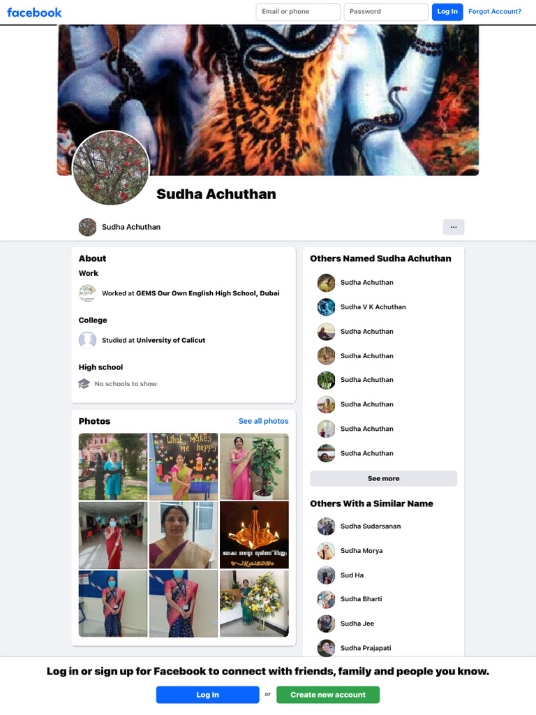 Sudha Achuthan Facebook | PDF | Cyberspace | World Wide Web