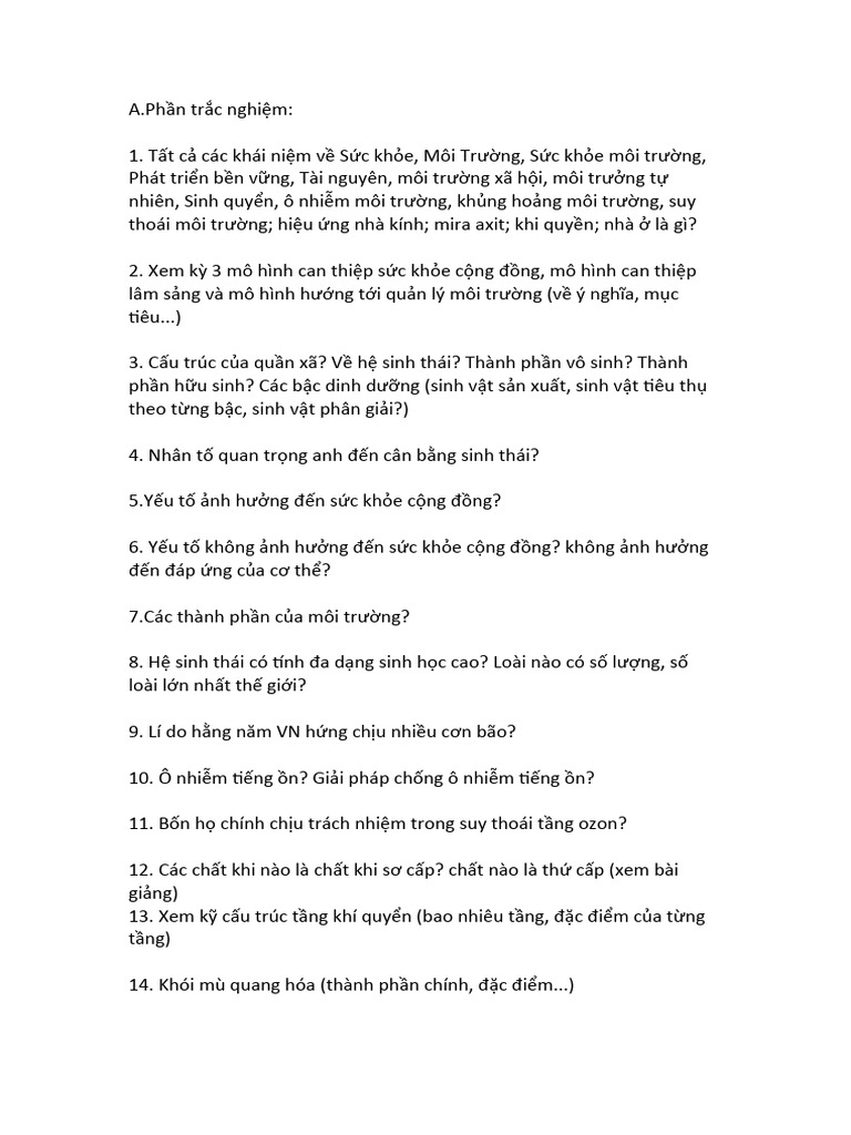 Đề cương EVR | PDF