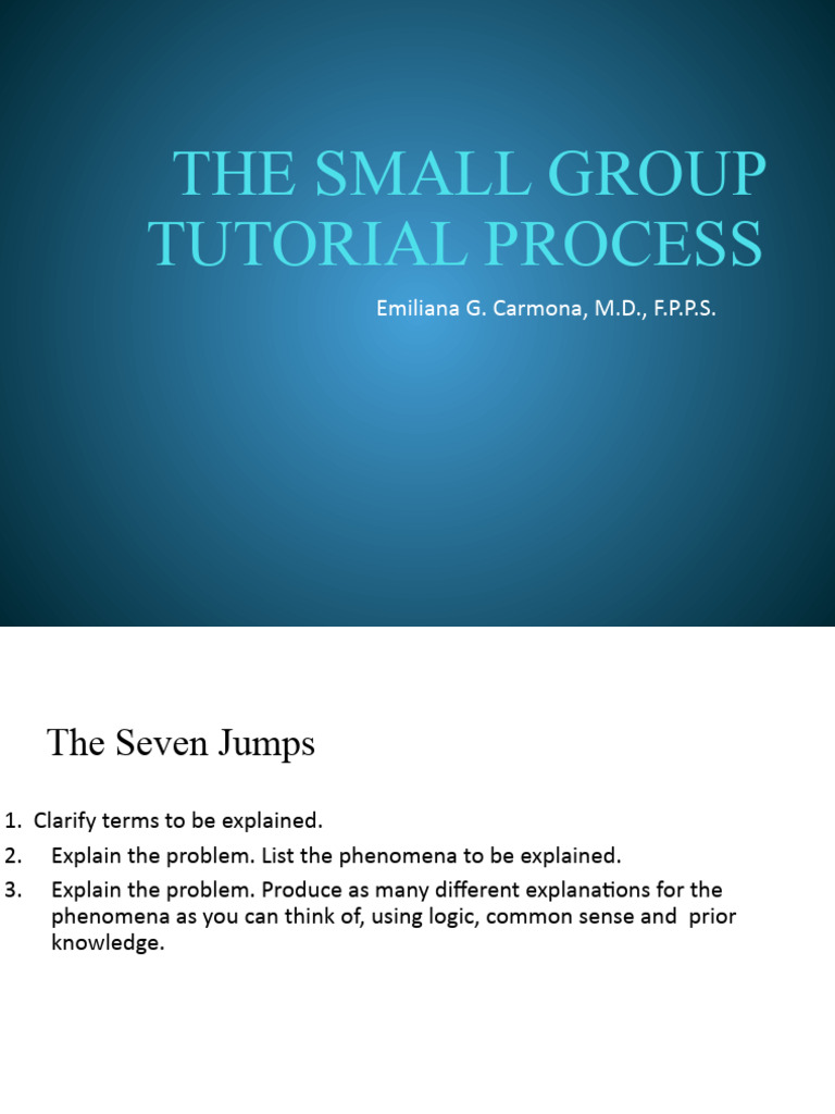 The Small Group Tutorial Process 3 | PDF | Medical Diagnosis | Knowledge