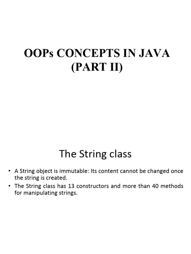 Object Oriented Programming Concepts Ii Pdf String Computer Science Class Computer 0158
