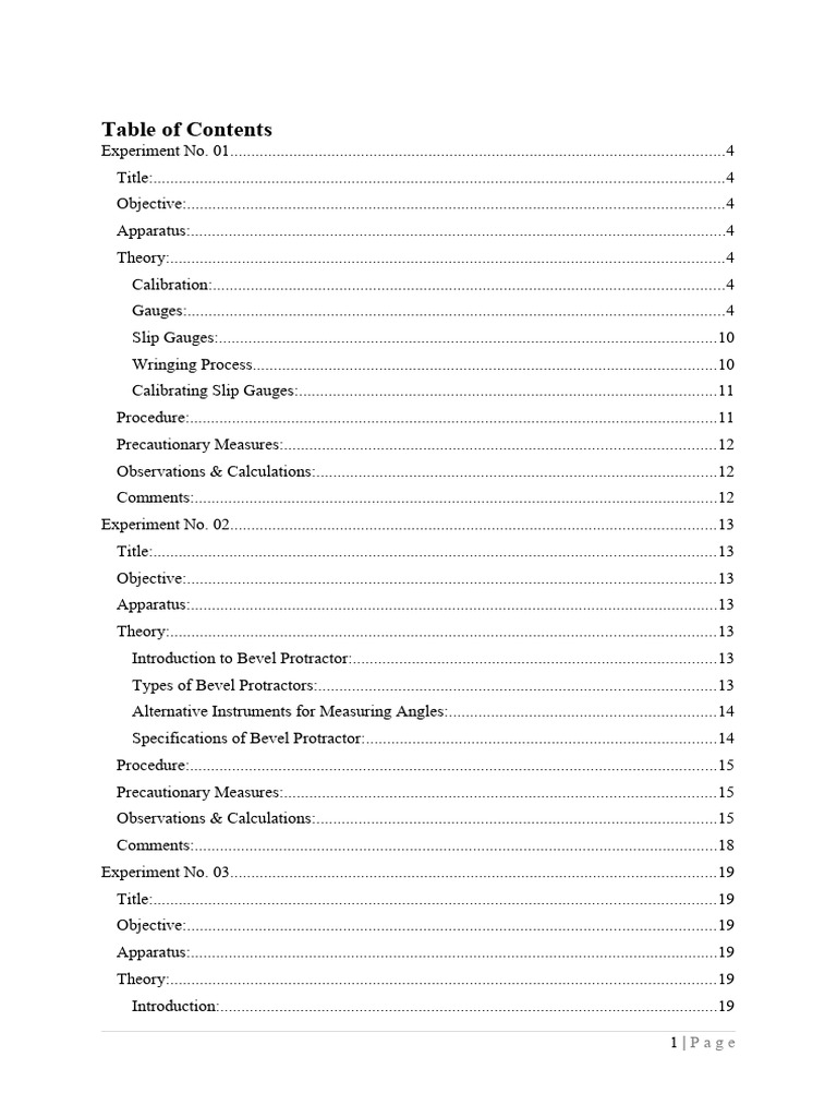 Lab Experiment 1 | PDF | Surface Roughness | Calibration Lab Experiment 1 | PDF | Surface Roughness | Calibration
