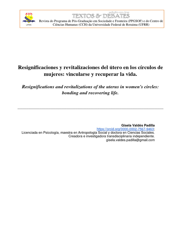 5.Valdez+Padilla Revista+TeD+-+Útero+GVP | PDF | Experiencia | Rituales