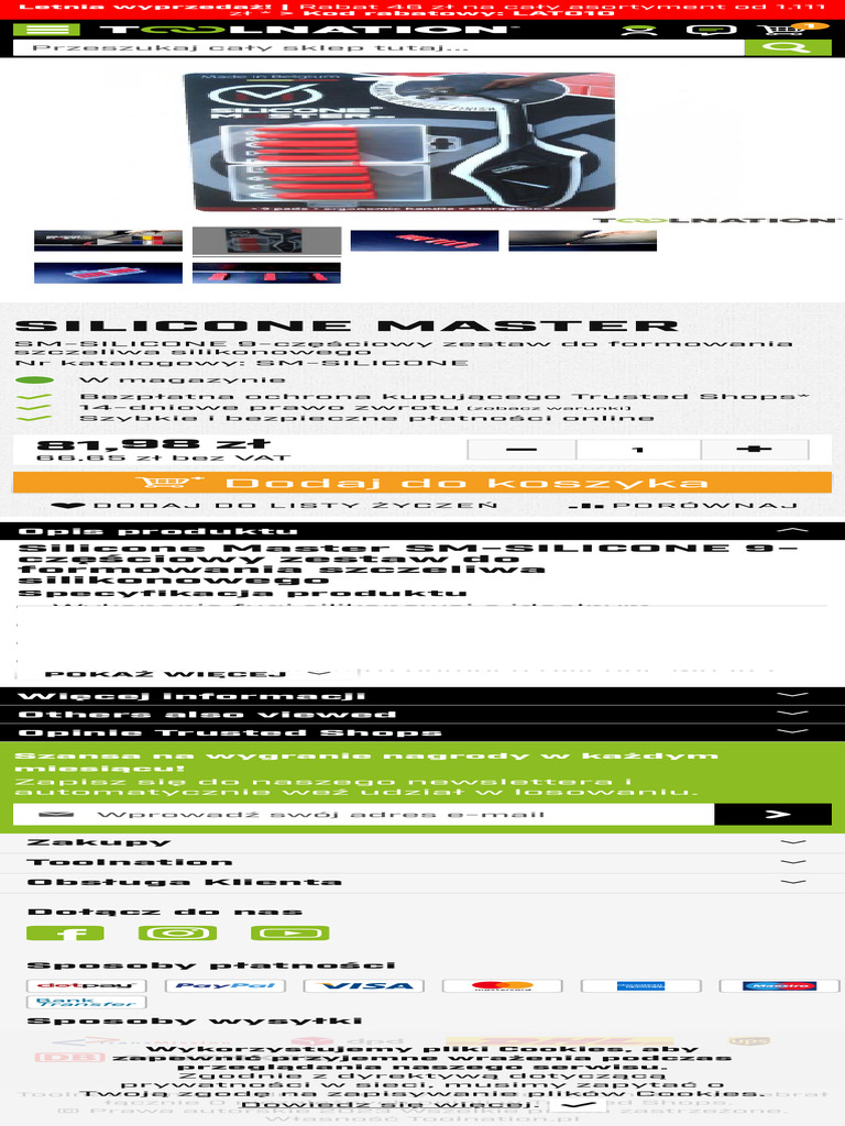 Silicone Master SM-SILICONE 9-Częściowy Zestaw Toolnation | PDF