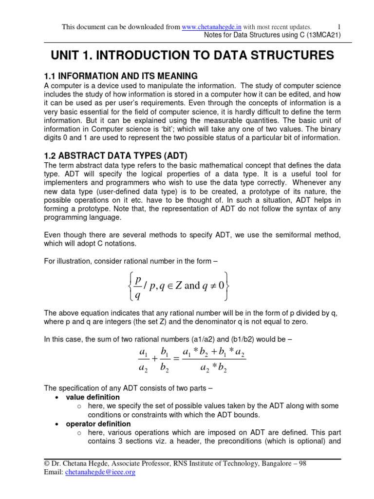 Ds All Modules | PDF | Pointer (Computer Programming) | Data Type Ds All Modules | PDF | Pointer (Computer Programming) | Data Type