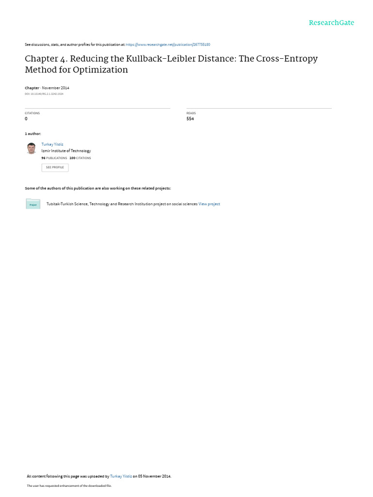 Cross-Entropy Method for Optimization | PDF | Mathematical Optimization ...
