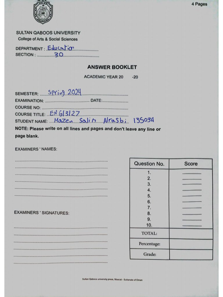 In-Class Writing 2 | PDF