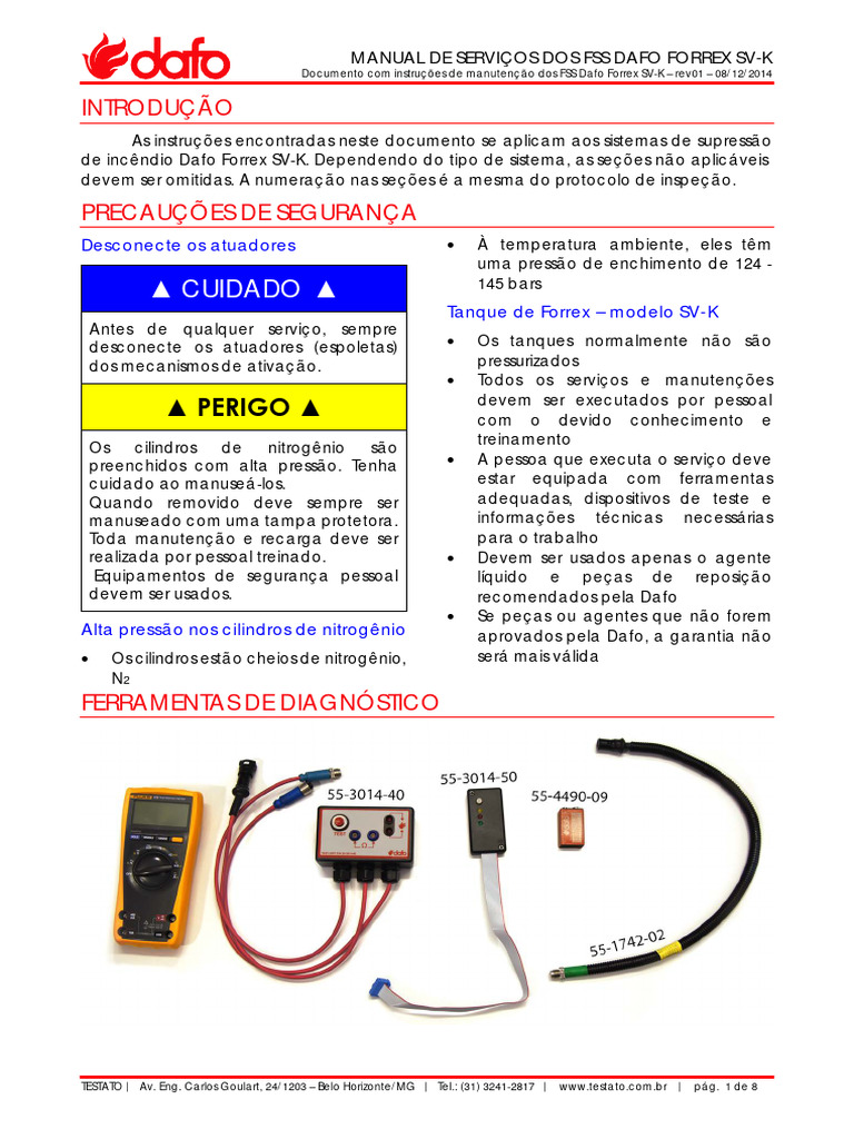 Manual de Serviços Dos Fss Dafo Forrex SV-K | PDF | Válvula | Fonte de ...