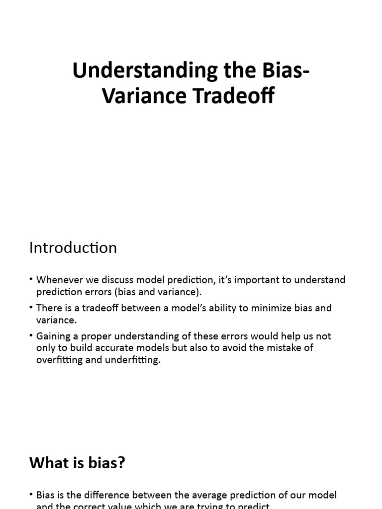 Understanding The Bias-Variance Tradeoff | PDF | Artificial ...