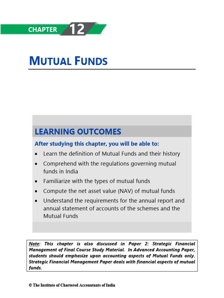 Chapter 12 Mutual Funds | PDF | Investment Fund | Mutual Funds